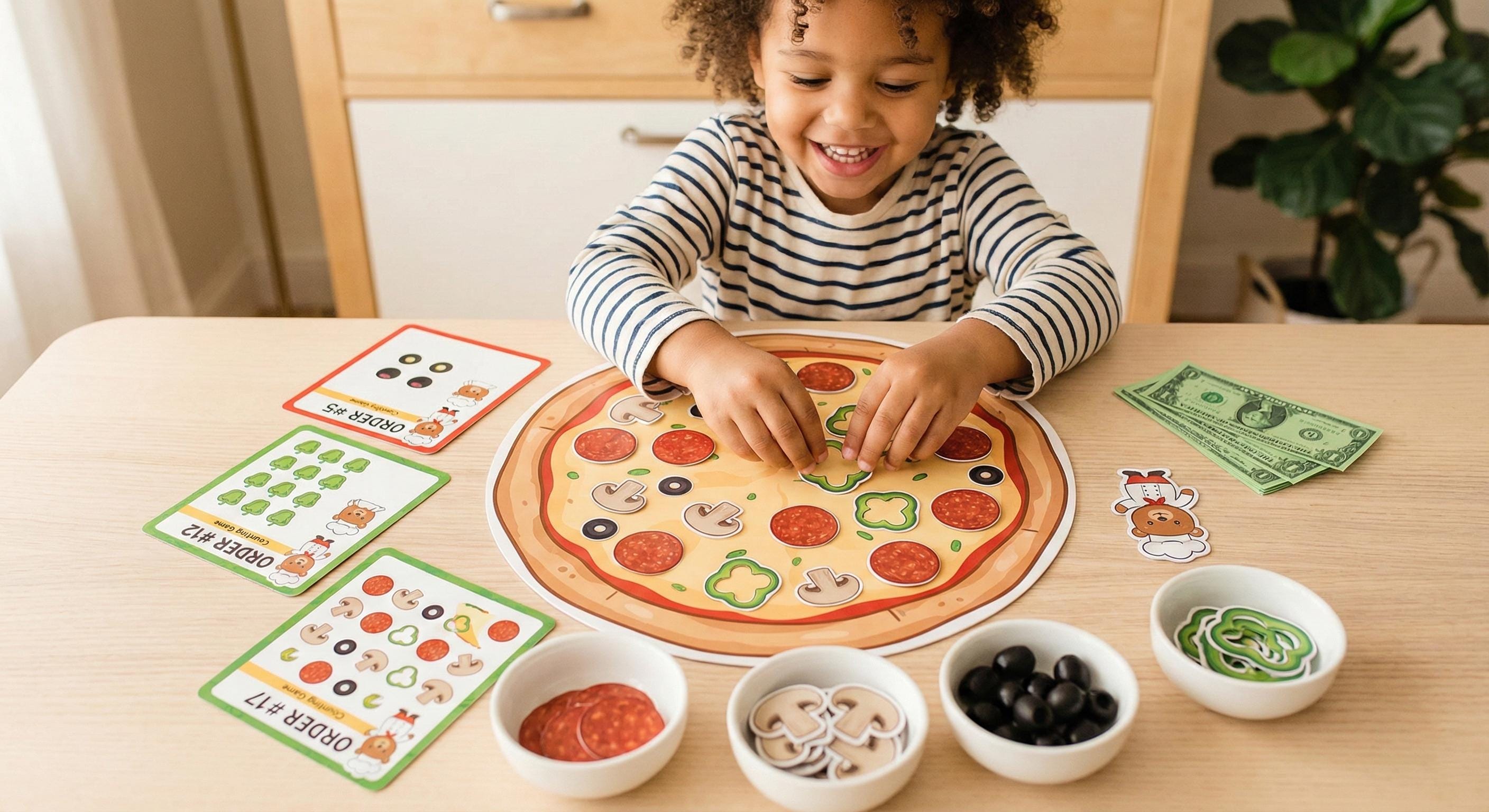 Pizza Counting Game Printable | Preschool Math Activity (digital ...