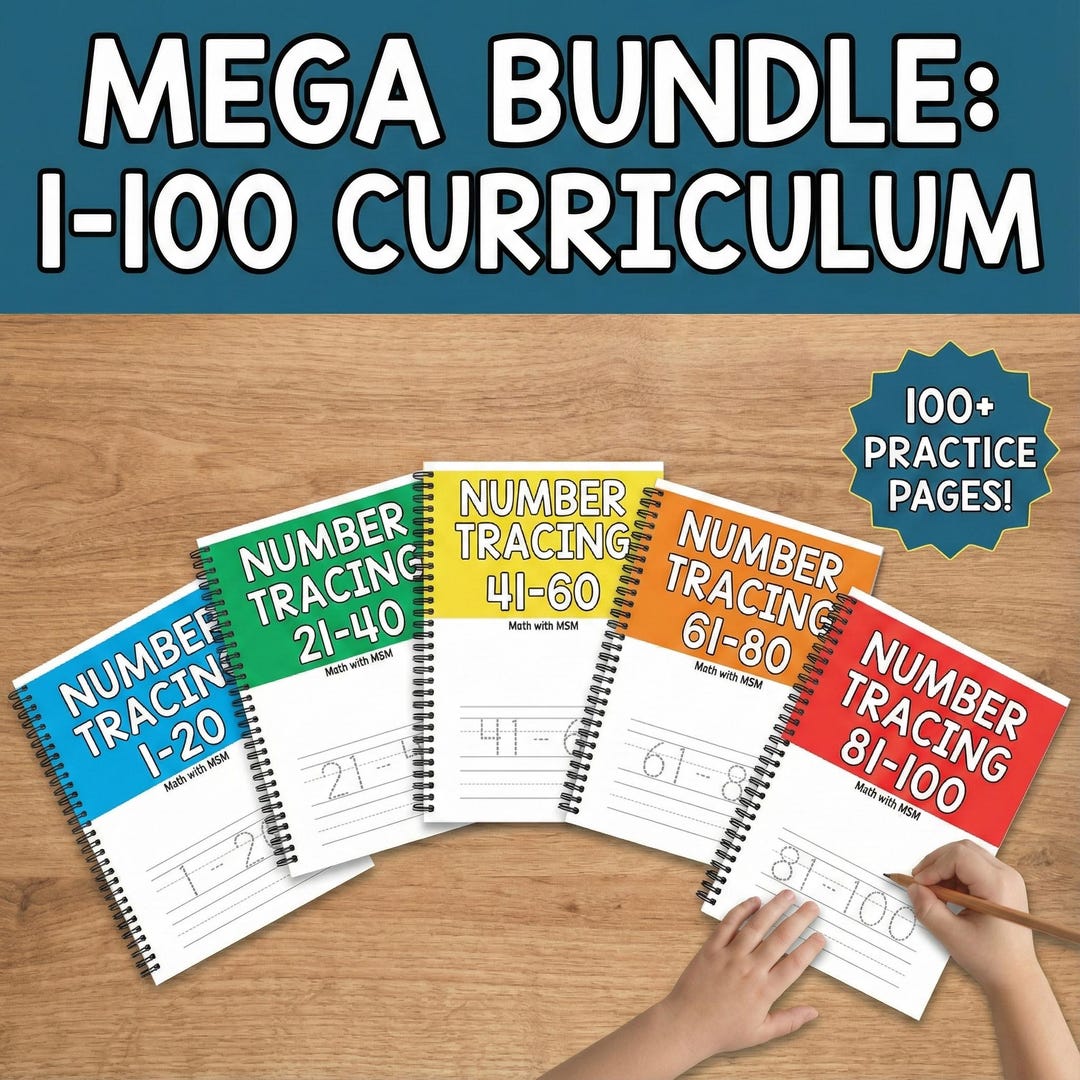 Number Tracing 1-100 Mega Bundle | Handwriting Curriculum (digital ...