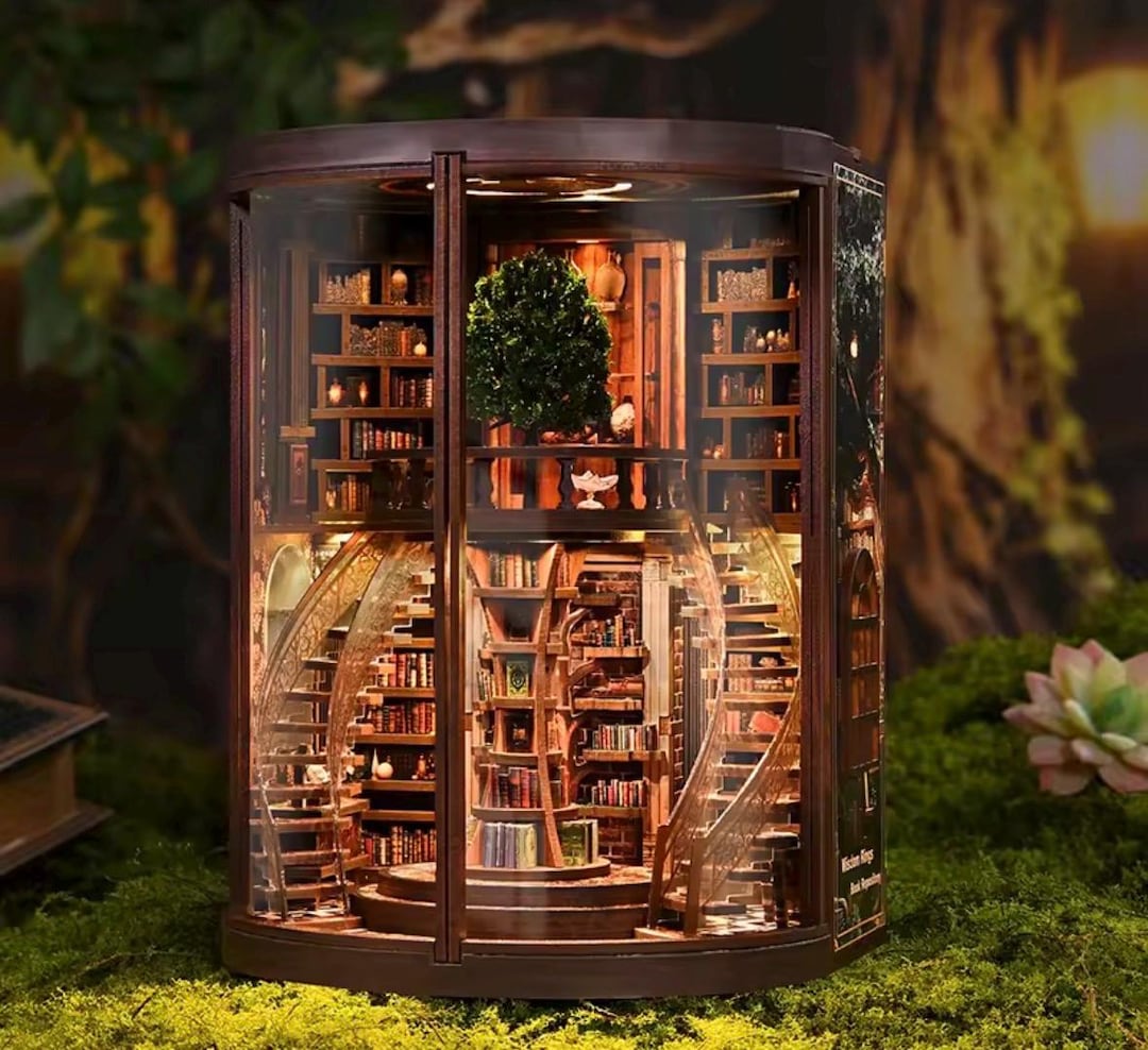 DIY Book Nook Kit "wisdom Rings" - Magic Library Shelf Insert, 3D ...