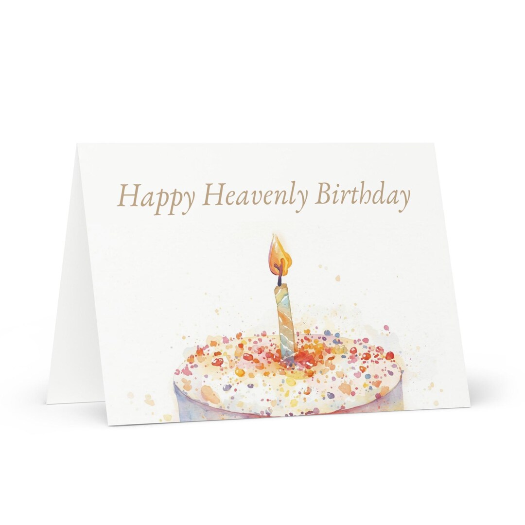 Memorial Birthday Card | Watercolor Cake, Grief Support - Etsy