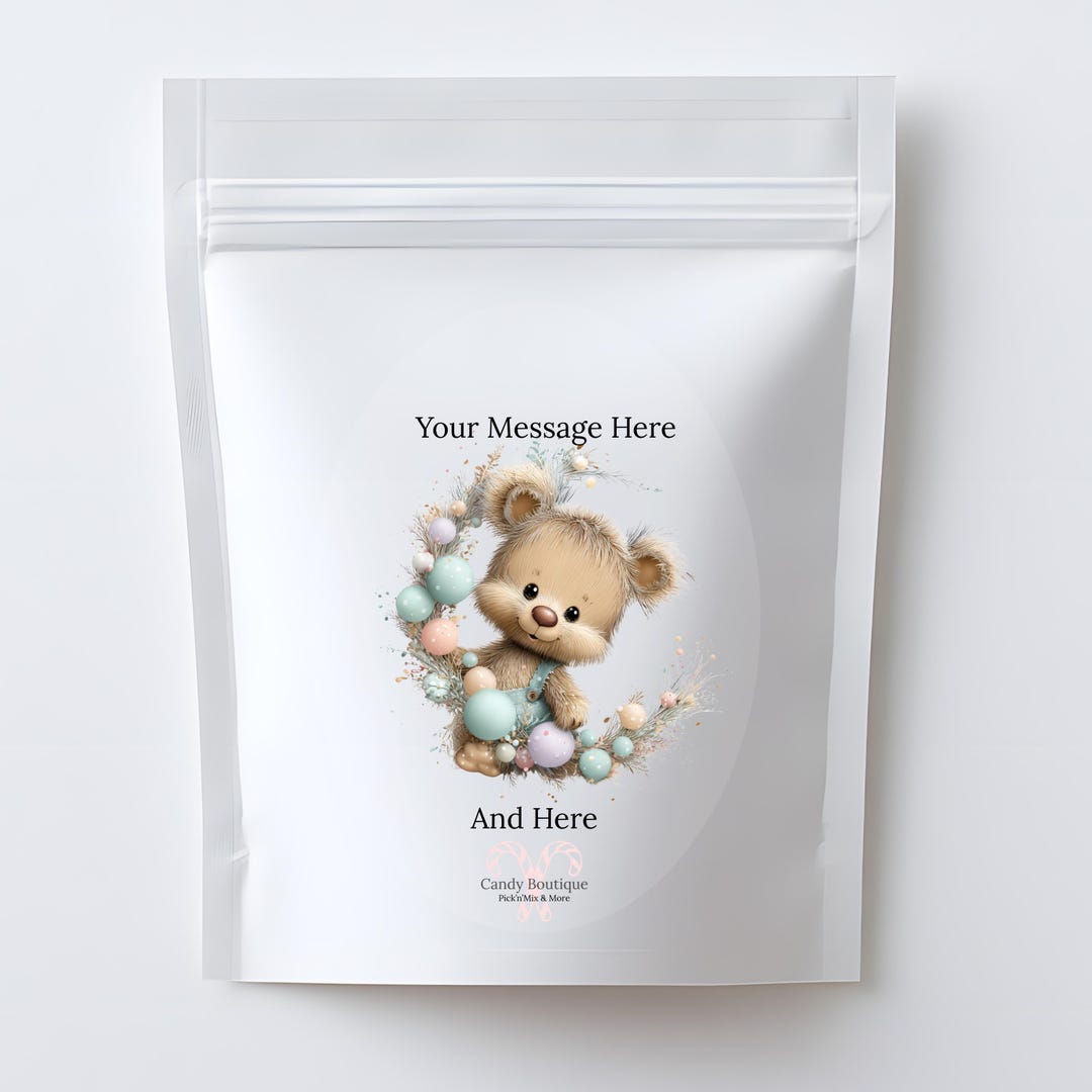 Personalised 750g Pick N Mix Sweets Pouch, Teddy Bear Design. - Etsy