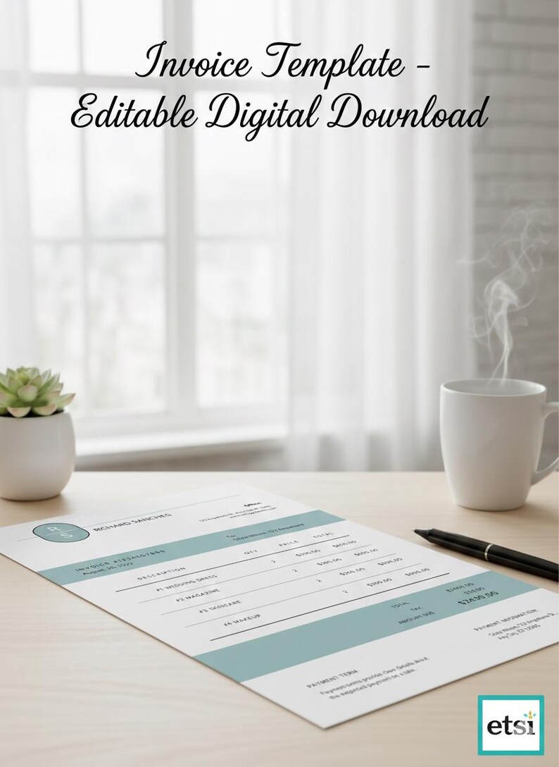Editable Invoice Template for Small Business, Digital Order Form Canva ...