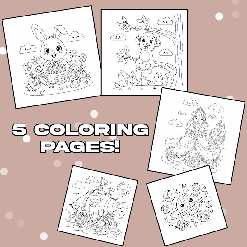 Coloring Pages for Kids, Printable Coloring Book - Etsy