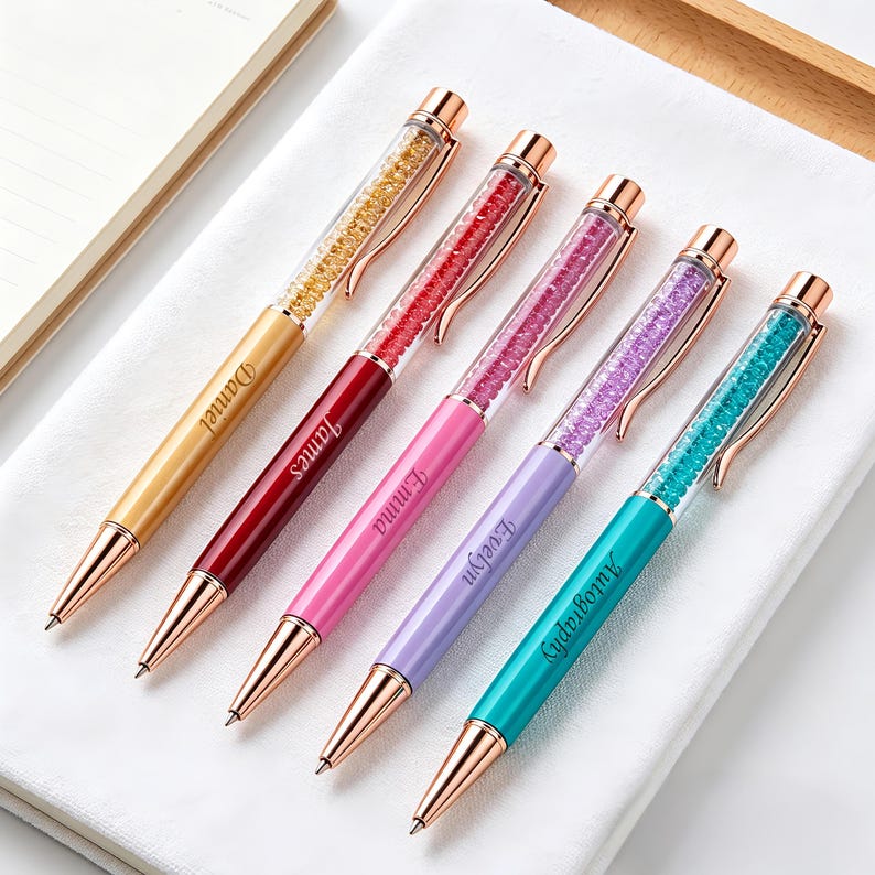 Engraved Rhinestone Pen, Custom Sparkly Crystal Pen, Bridesmaid ...
