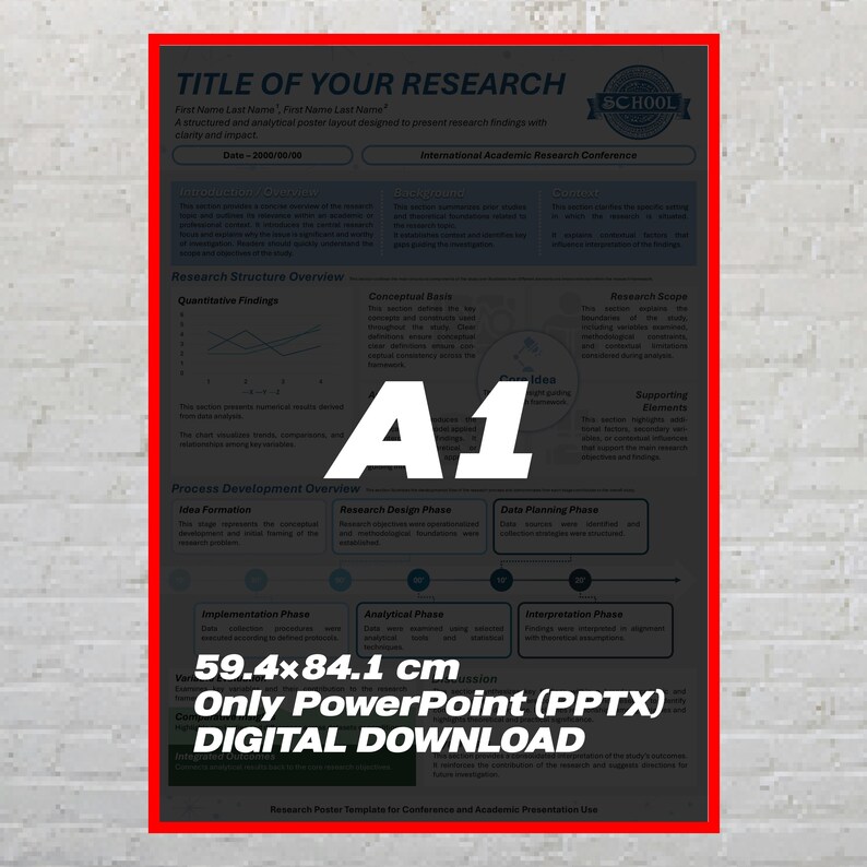 Academic Research Poster Template | Structured Data & Process Framework ...