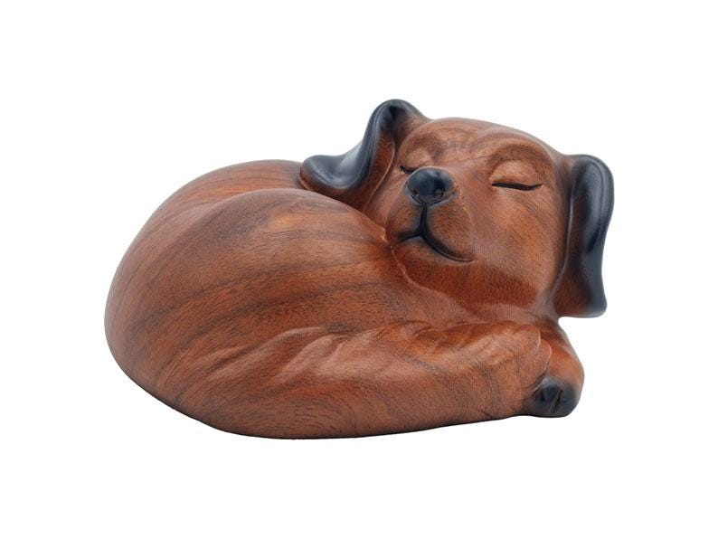 Resin Sleeping Pet Urn Ornament, Cat Dog Memorial Keepsake, Hand-carved ...