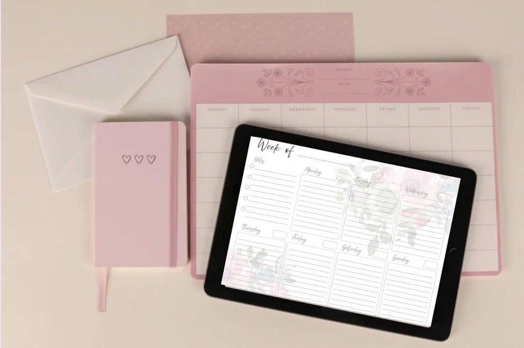 Floral Weekly Planner Printable | Undated Schedule Bundle (PDF) - Etsy