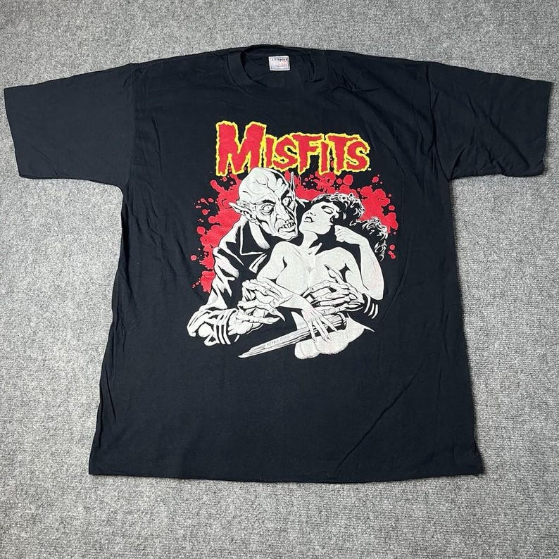 1998 Misfits Fiend Club Nosferatu T-shirt Mens 1990s Punk Rock Band Tee ...