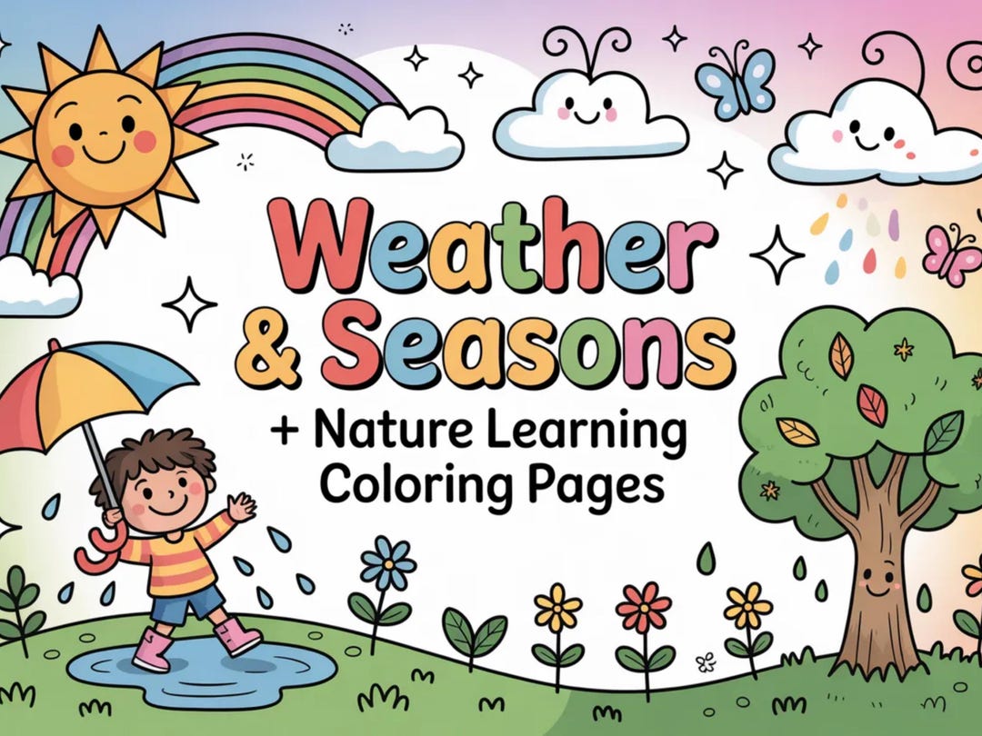 Weather & Seasons Coloring Book – Nature Learning, Kids Activities (PDF ...