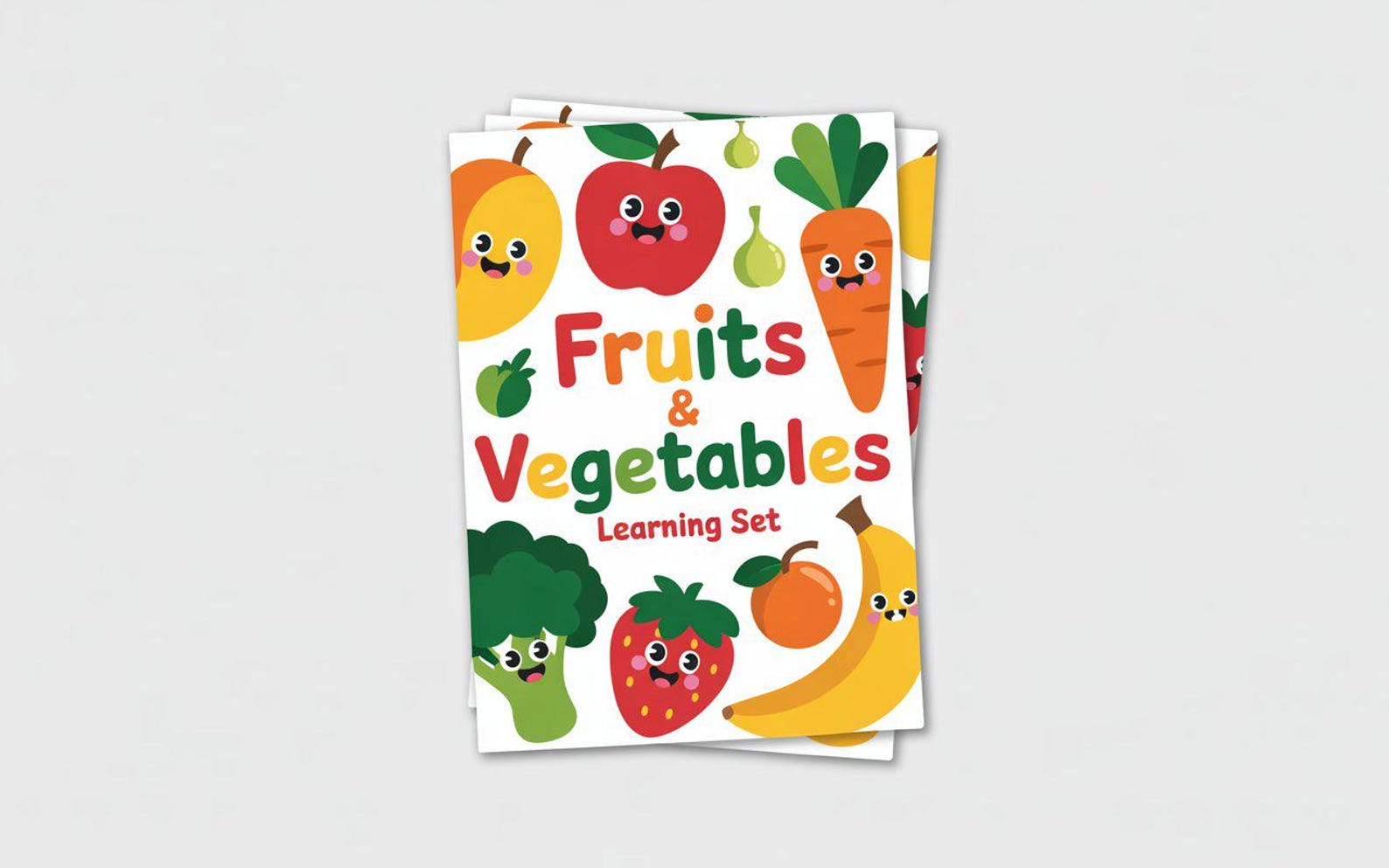 Preschool Fruits Vegetables Learning Set | Cartoon Kids Activity ...