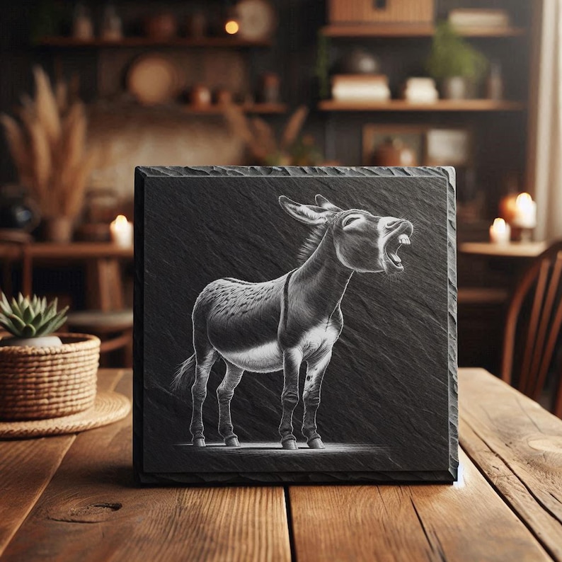 Donkey PNG – Slate Engraving File for Laser Machines [53] - Etsy