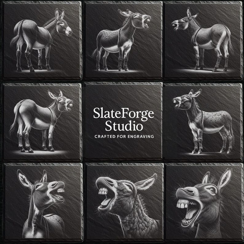 Donkey PNG – Slate Engraving File for Laser Machines [53] - Etsy