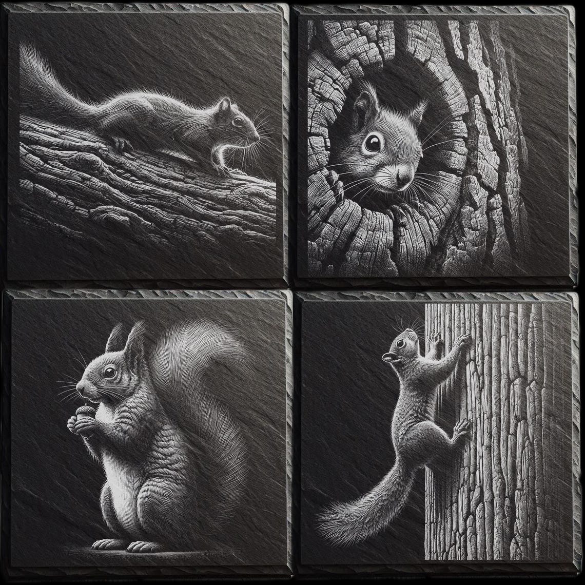 Squirrel PNG – Slate Engraving File for Laser Machines [56] - Etsy