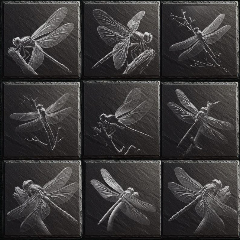 Dragonfly PNG – Slate Engraving File for Laser Machines [19] - Etsy
