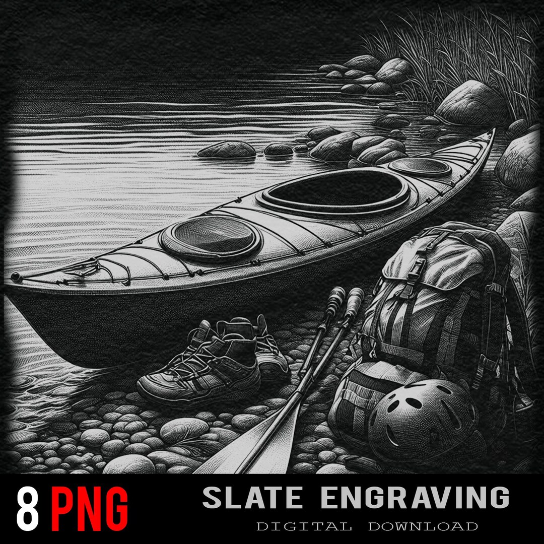 Kayak Watch PNG – Slate Engraving File for Laser Machines [20] - Etsy