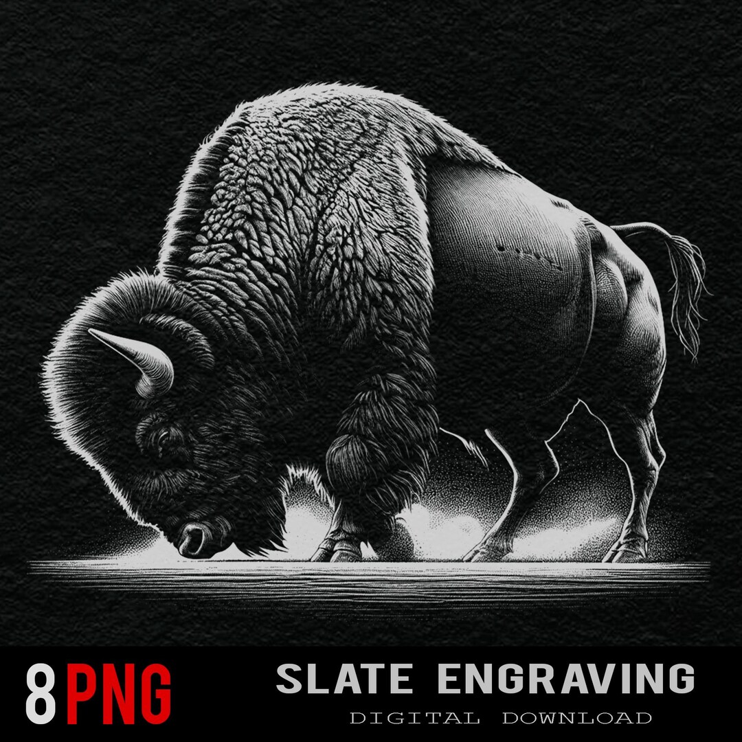 Majestic Bison PNG – Slate Engraving File for Laser Machines [72] - Etsy