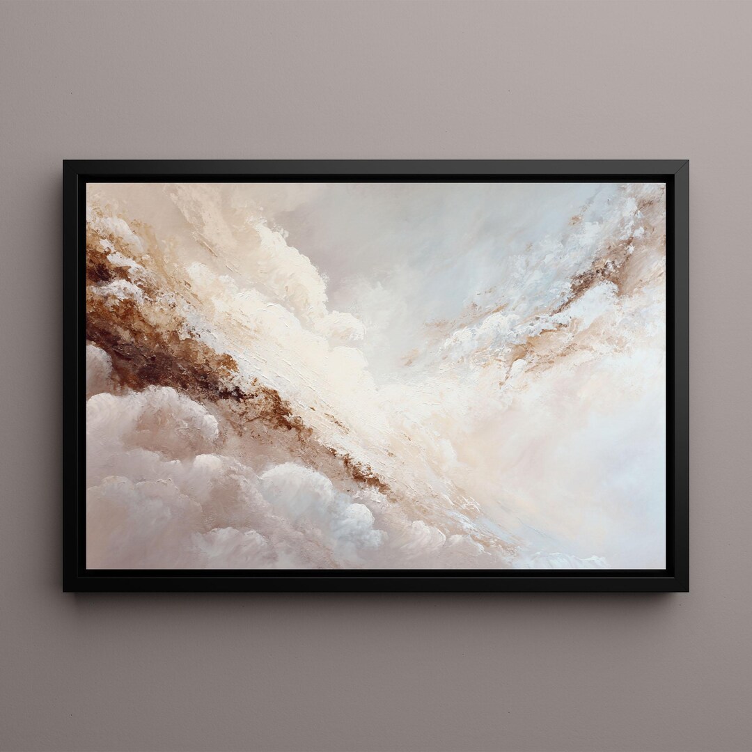 Abstract Cloudscape Oil Painting Original Handmade Neutral Art - Etsy