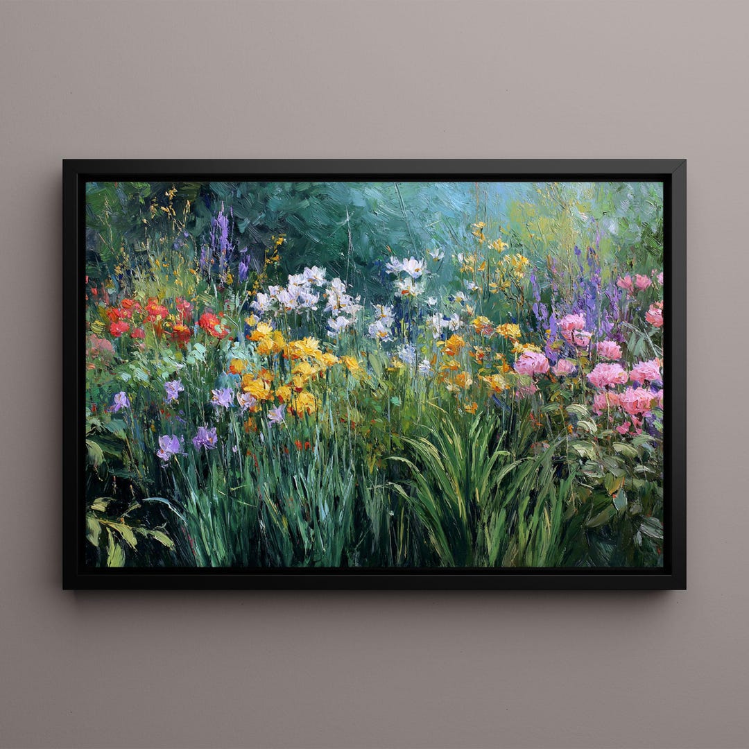 Original Flower Garden Oil Painting Handmade Impressionist Floral Art ...