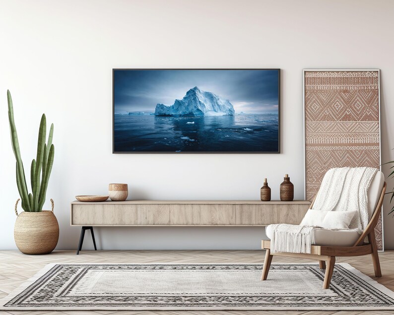Iceberg Wall Art, Antarctica Ocean Print, Minimalist Nature Decor ...