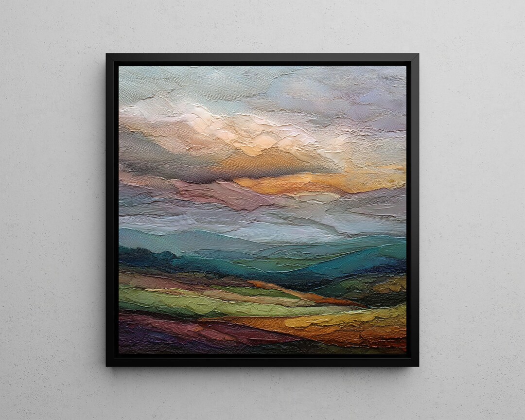 Handmade Textured Landscape Oil Painting, Modern Abstract Terrain - Etsy
