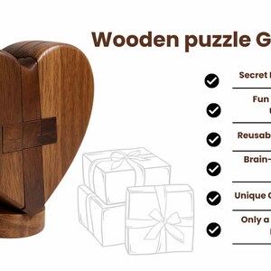 Walnut Wooden Heart Puzzle Ring Box – Engagement Proposal Gift Make ...