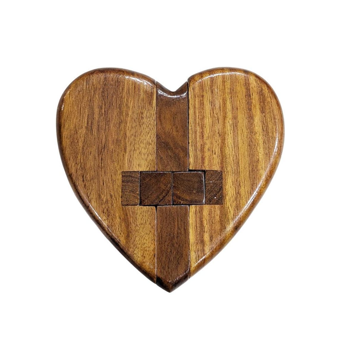 Walnut Wooden Heart Puzzle Ring Box – Engagement Proposal Gift Make ...