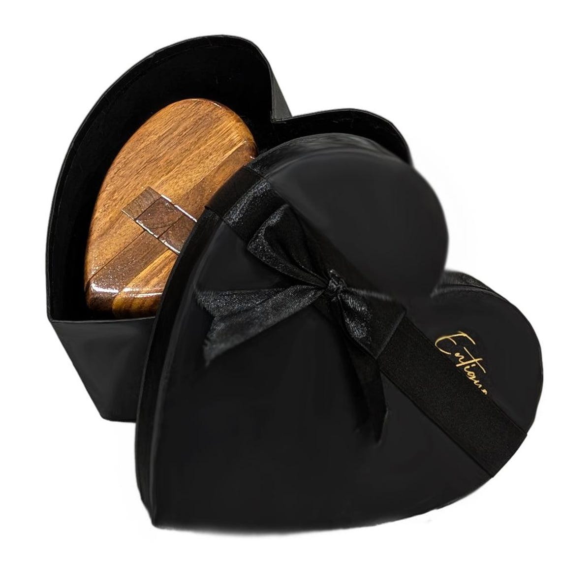 Walnut Wooden Heart Puzzle Ring Box – Engagement Proposal Gift Make ...