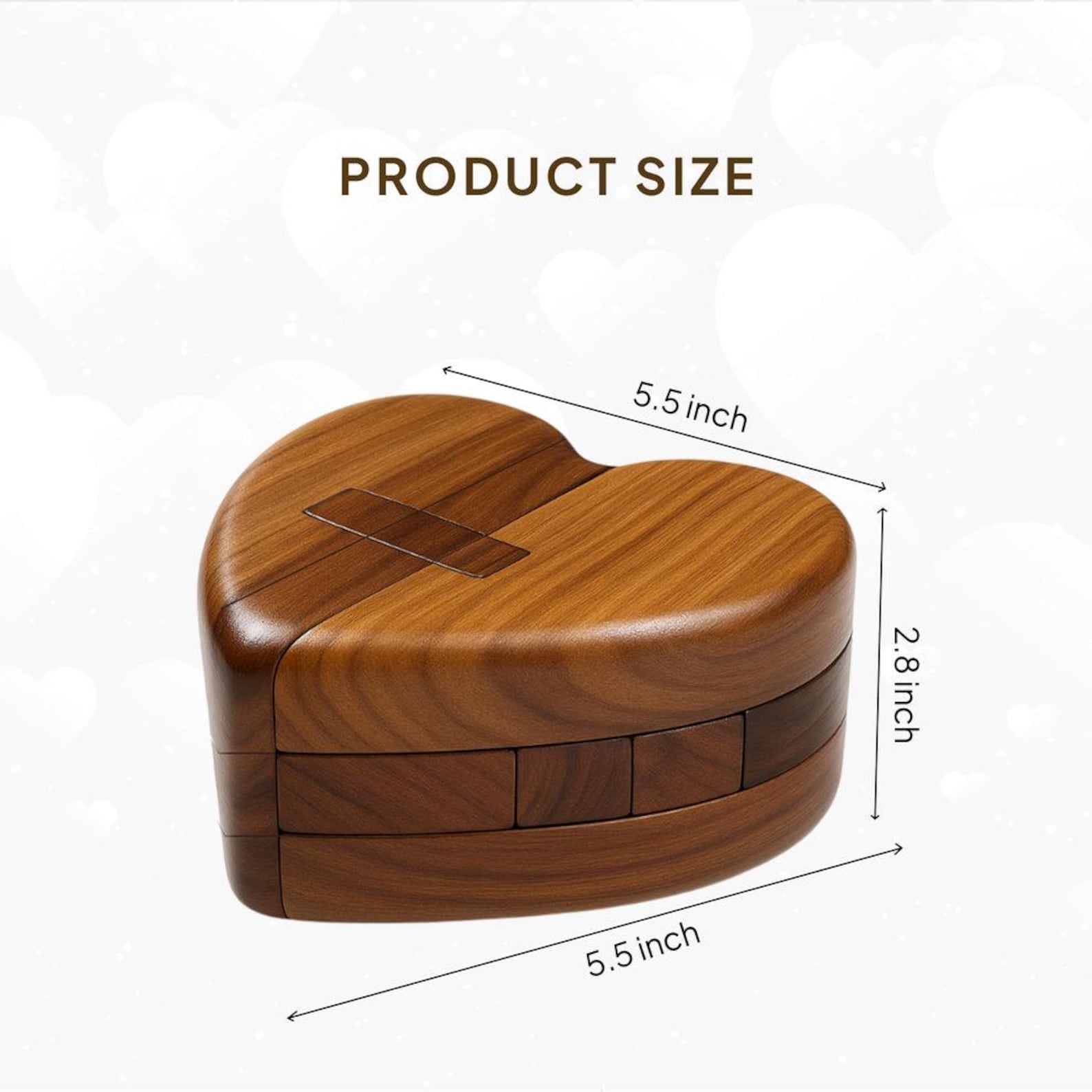 Walnut Wooden Heart Puzzle Ring Box – Engagement Proposal Gift Make ...