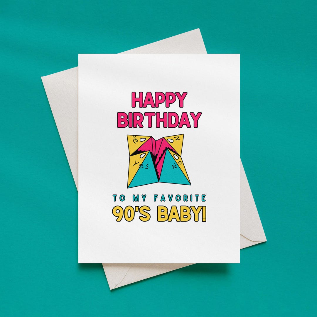 90s Baby Retro Birthday Card | A2 Size 330 GSM Ultra Thick Cardstock - Etsy