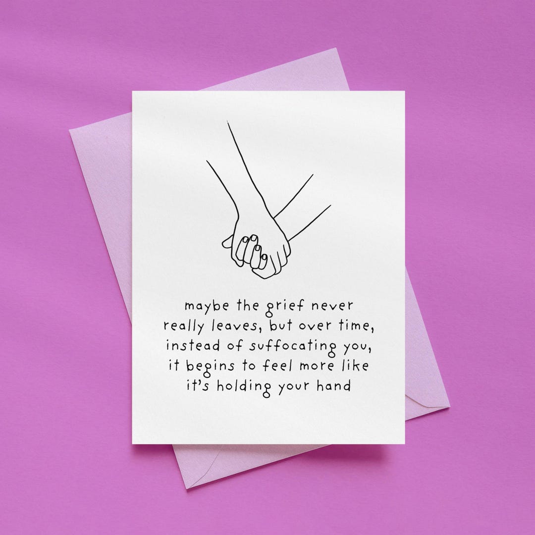 Holding Hands Condolence Sympathy Grief Card | A2 Size 330 GSM Ultra ...