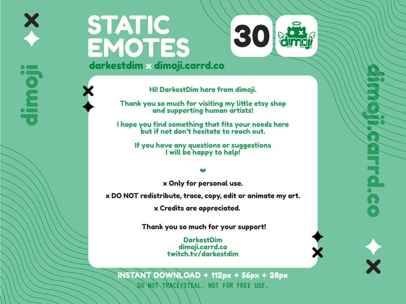 STATIC Chibi Elf Emotes | Green Hair/eyes | Emote Pack (PNG Download ...