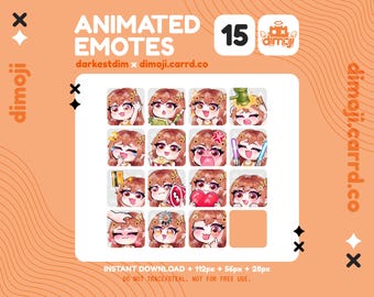 ANIMATED Chibi Elf Emotes | Sunflower - Brown Hair & Eyes | Emote Pack ...
