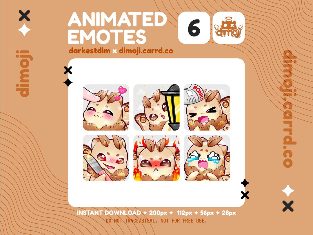 ANIMATED Moth Emotes X6 | Brown, Beige & Pink | Emote Pack (GIF ...