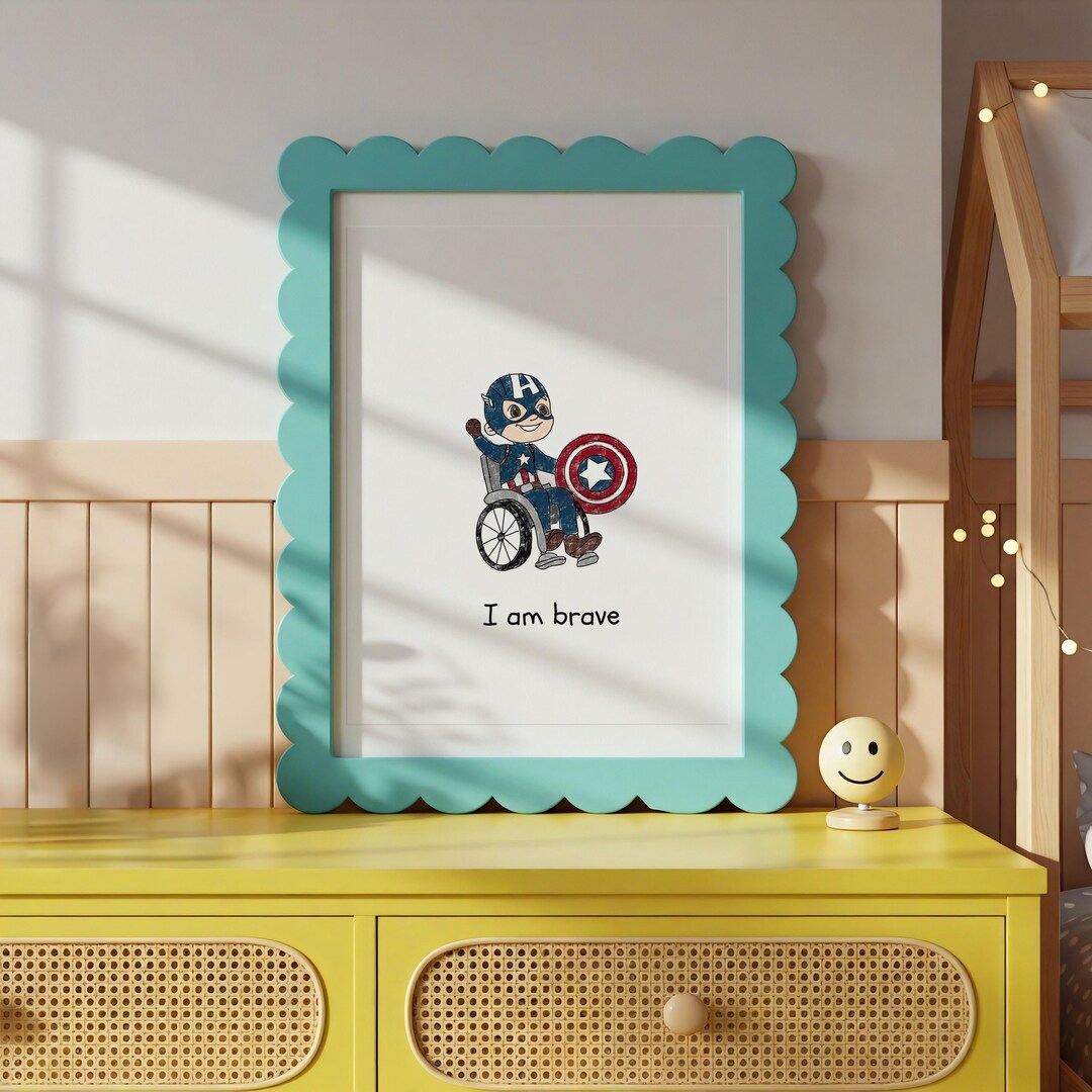 Captain America in a Wheelchair Wall Art | Inclusive Superhero Digital ...
