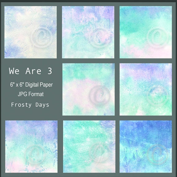 We Are 3 Digital Paper Frosty Days Ink Blends - Etsy