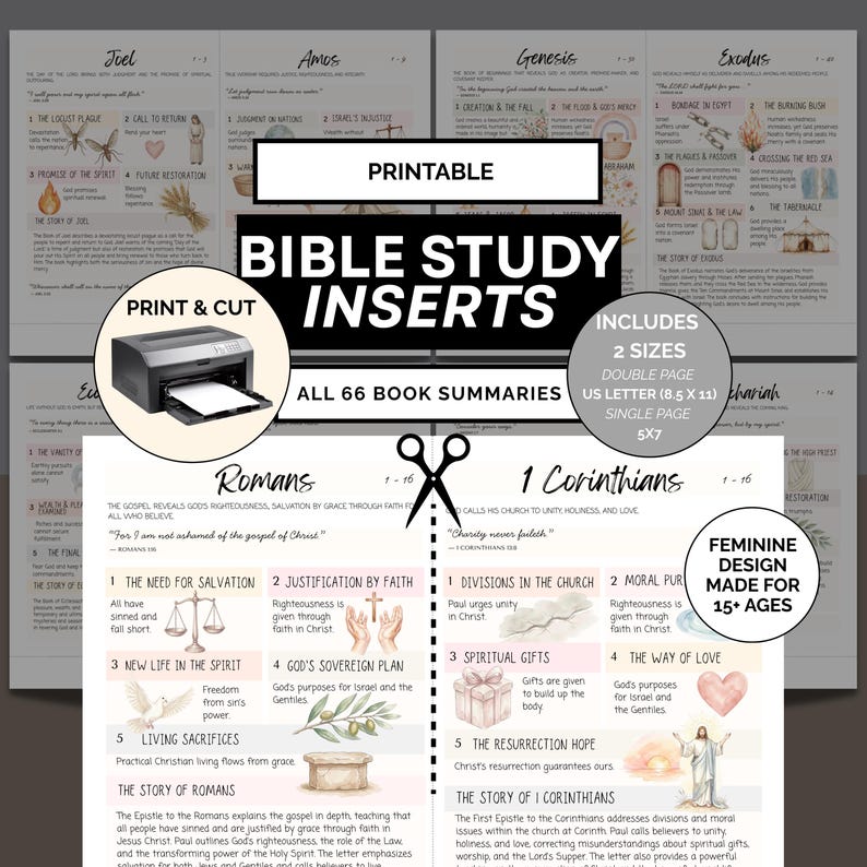 Bible Study Inserts, Bible Study Printable, Bible Inserts, Bible Study ...