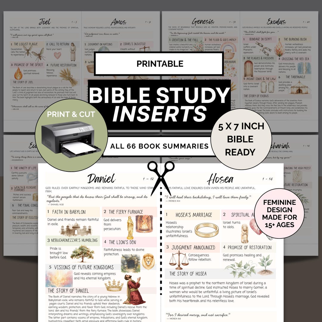 Bible Study Inserts for Adults, Printable Bible Inserts, Scripture Tip ...