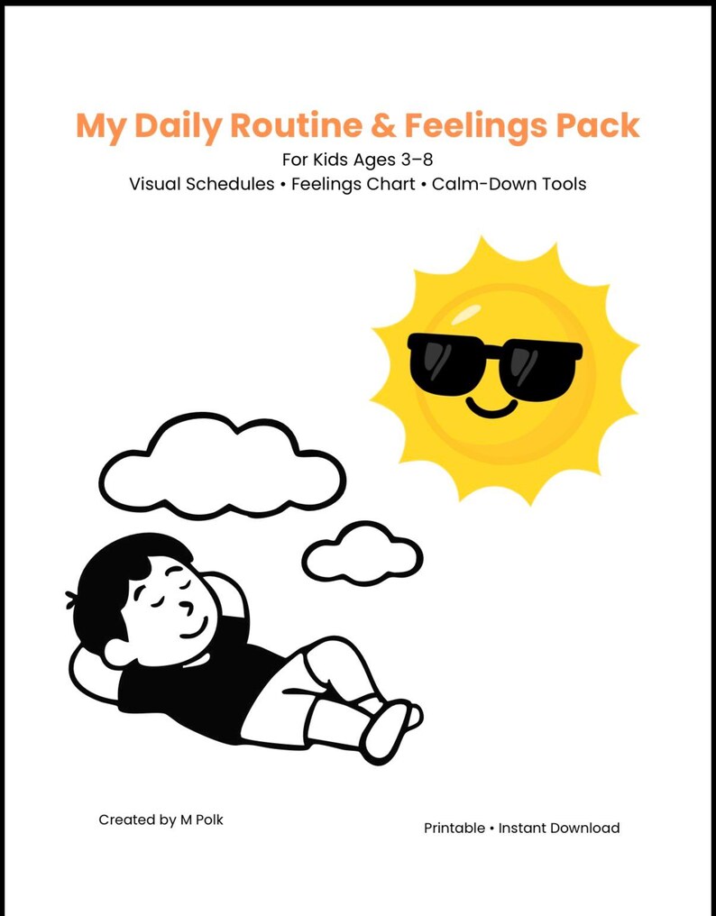 My Daily Routine & Feelings Pack - Etsy