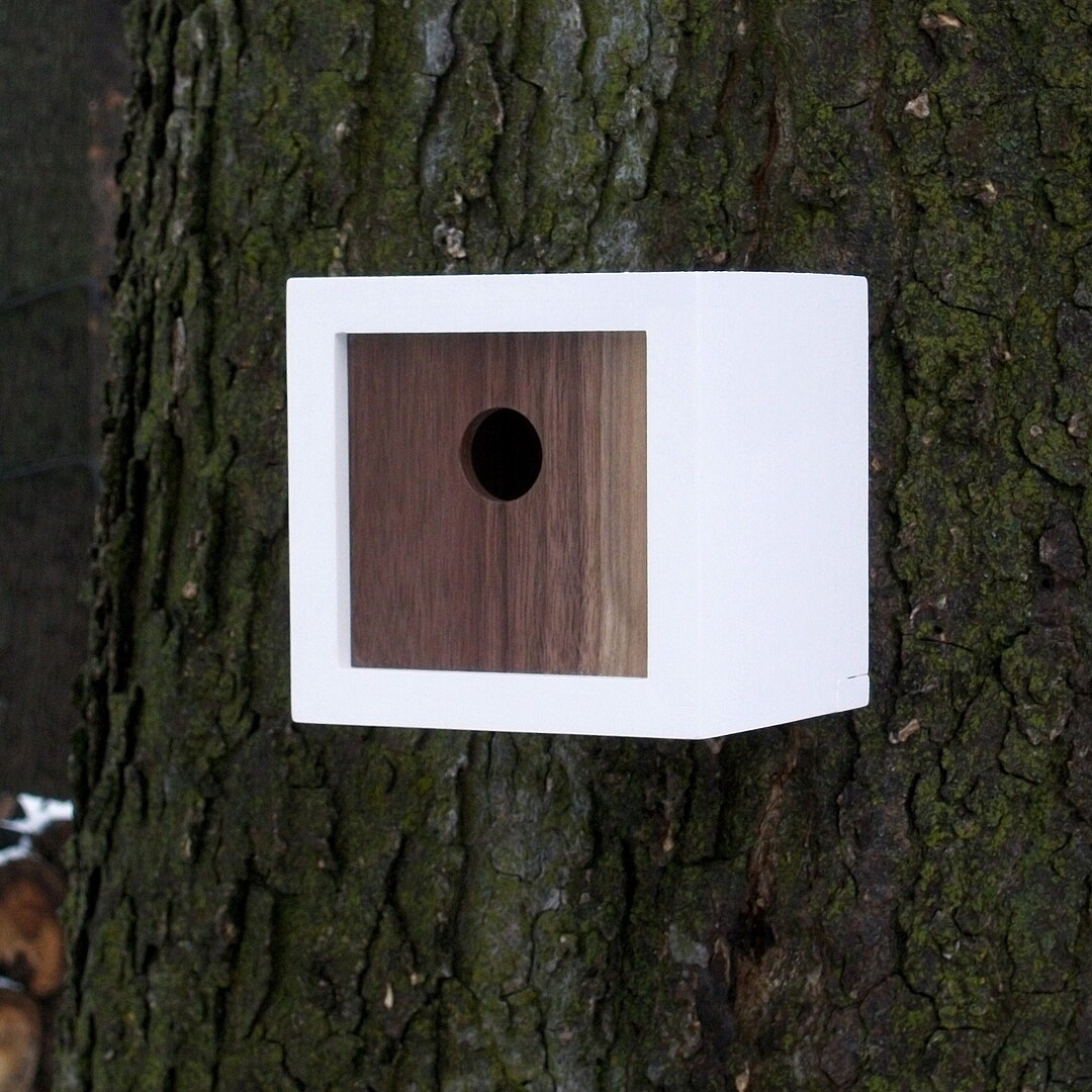 Modern Contemporary Reclaimed Wood Birdhouse \ Nest Box \ Walnut ...