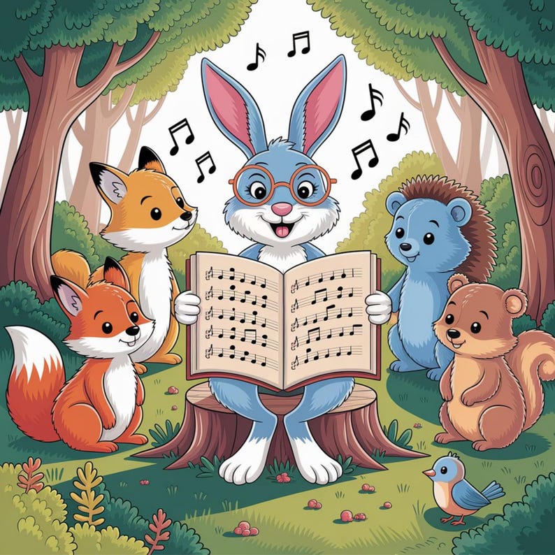 Set of 4 Forest School Animal Prints, Owl & Cat Teacher Wall Art, Music ...