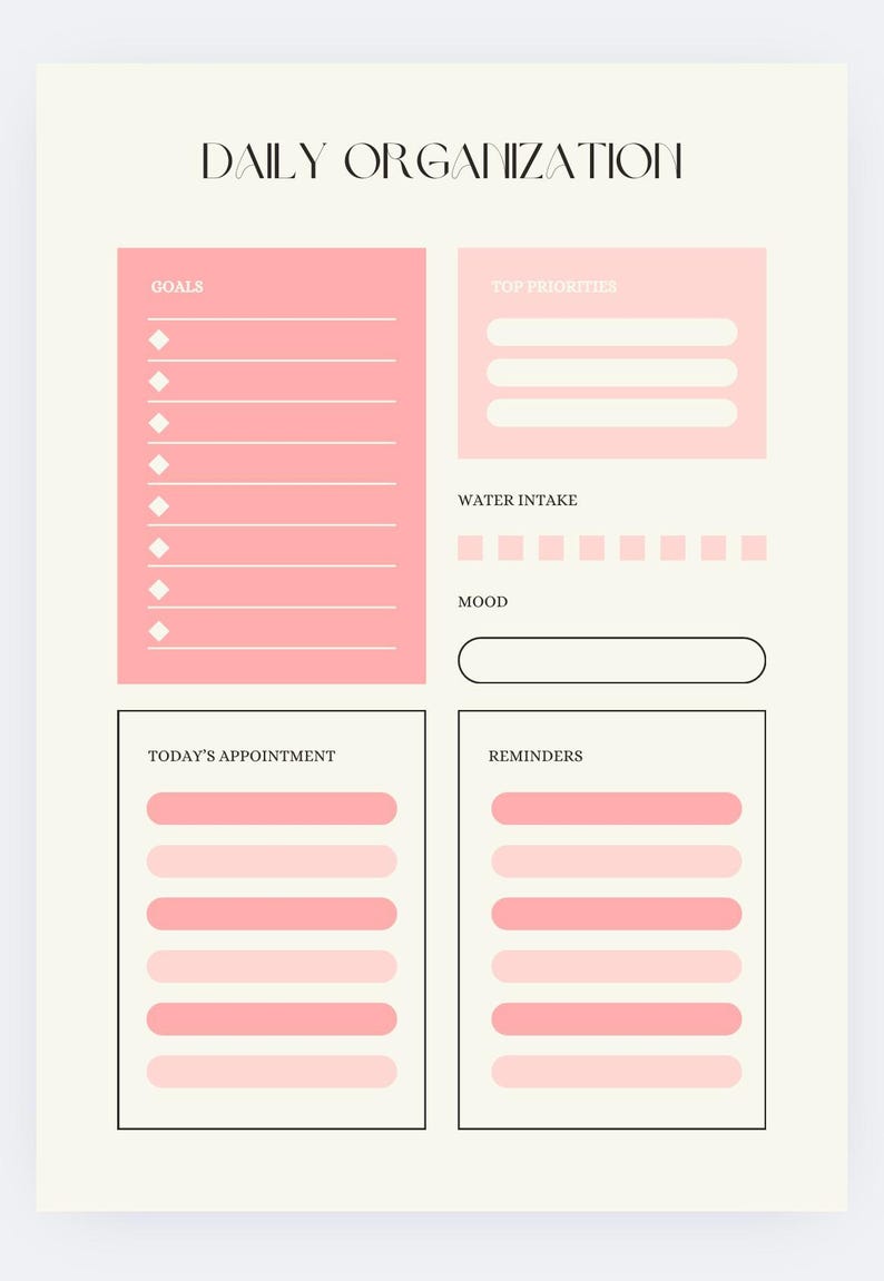 Printable Planner | Digital Download Canva Template | Daily & Weekly ...