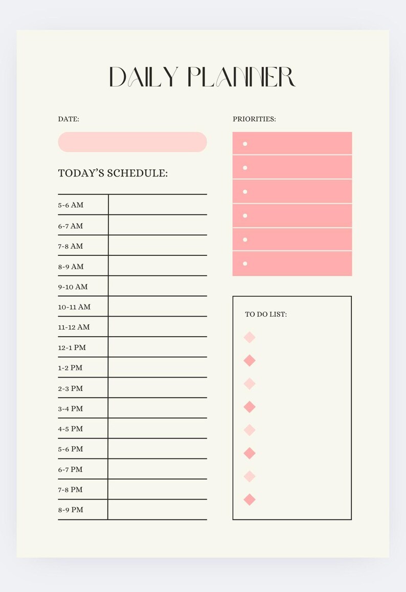 Printable Planner | Digital Download Canva Template | Daily & Weekly ...