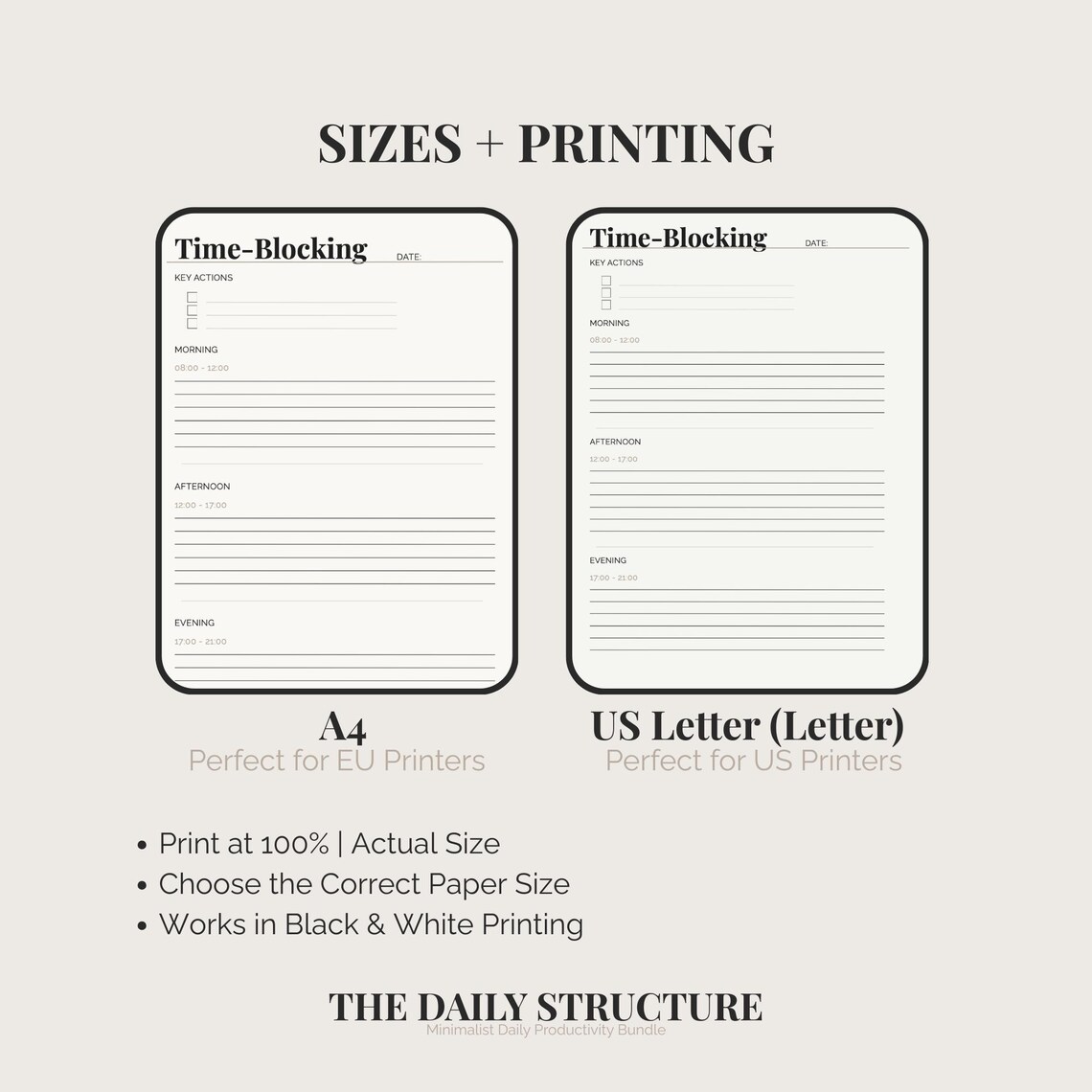 Time Blocking Planner Printable | Flexible Block Schedule | Morning ...