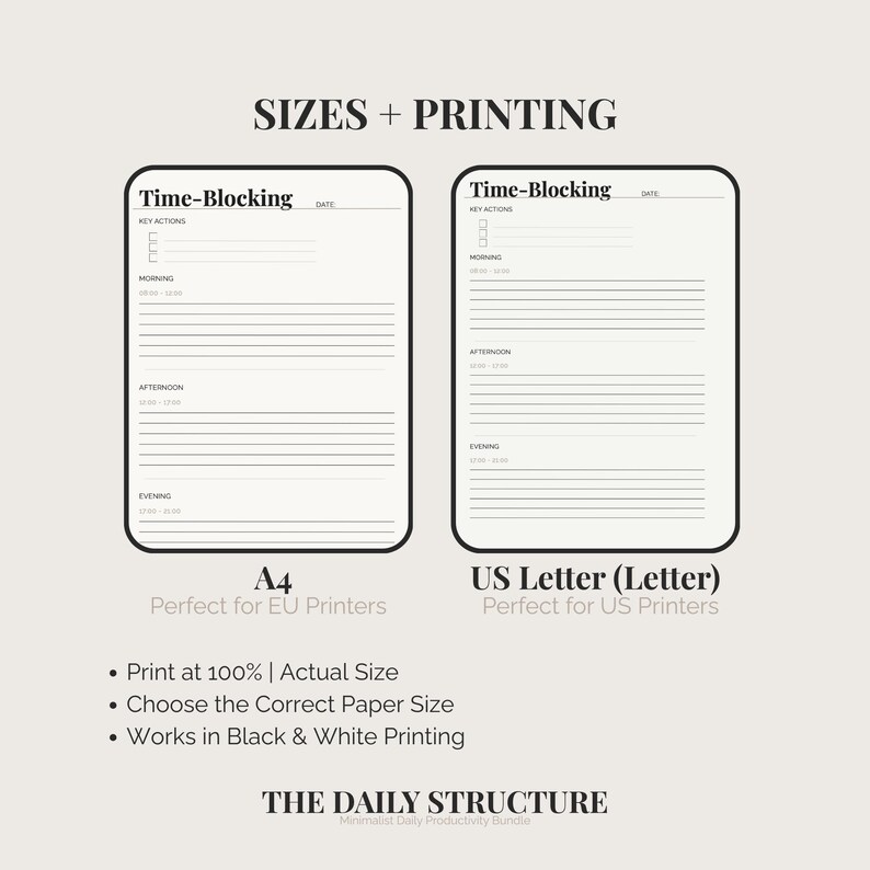 Time Blocking Planner Printable | Flexible Block Schedule | Morning ...