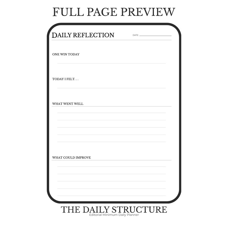 Daily Work Log Printable | End of Day Review for Professionals | Daily ...