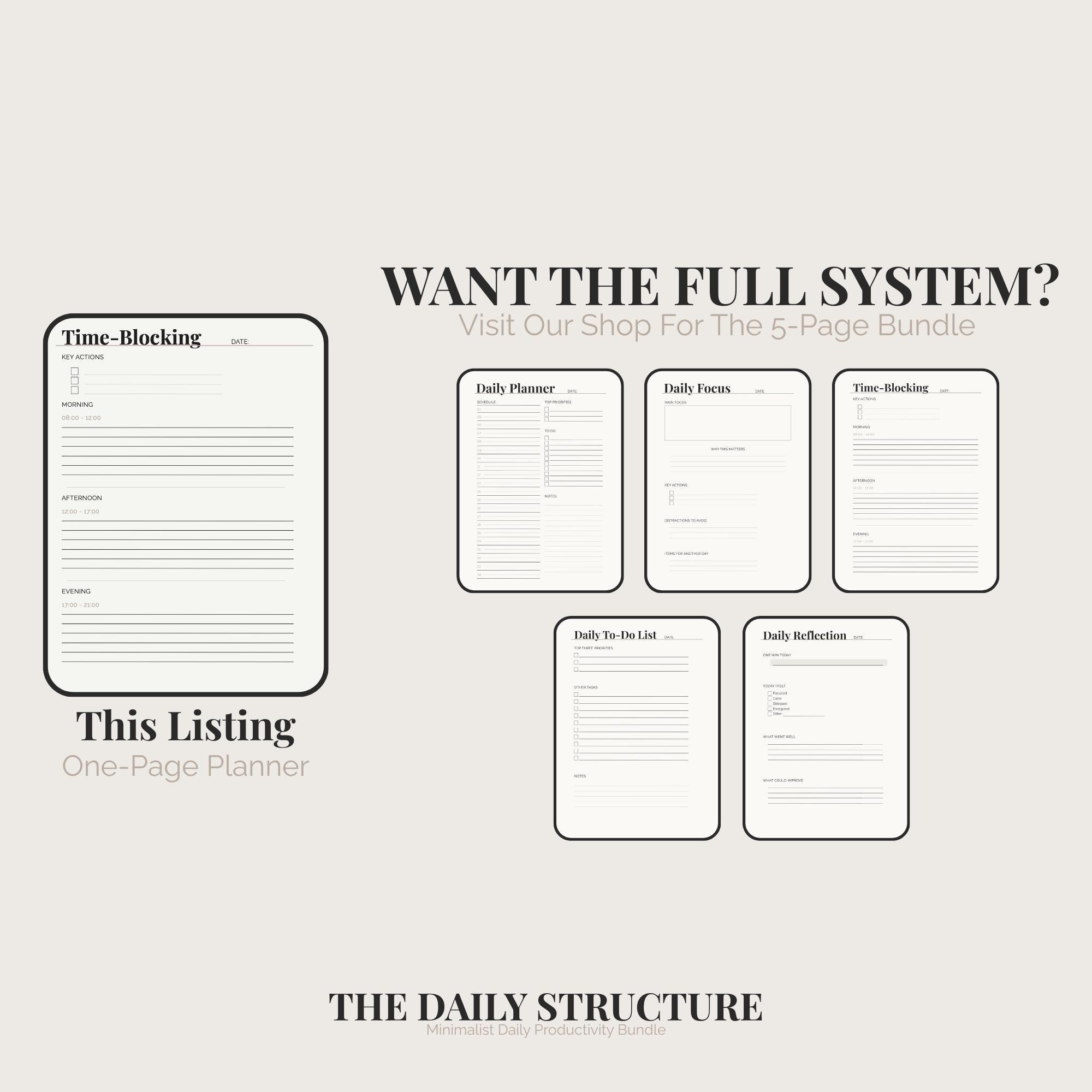 Time Blocking Planner Printable | Flexible Block Schedule | Morning ...