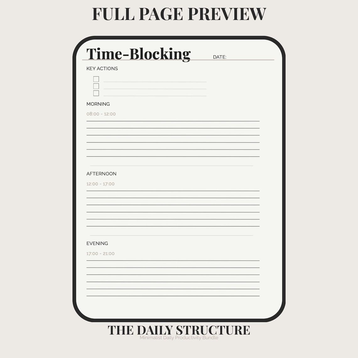 Time Blocking Planner Printable | Flexible Block Schedule | Morning ...