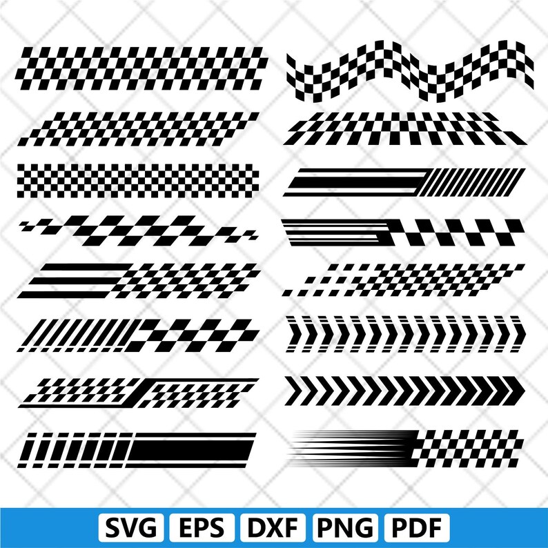 Racing Strip SVG Bundle, Racing Badges Clipart, Race Flag Vector, Race ...