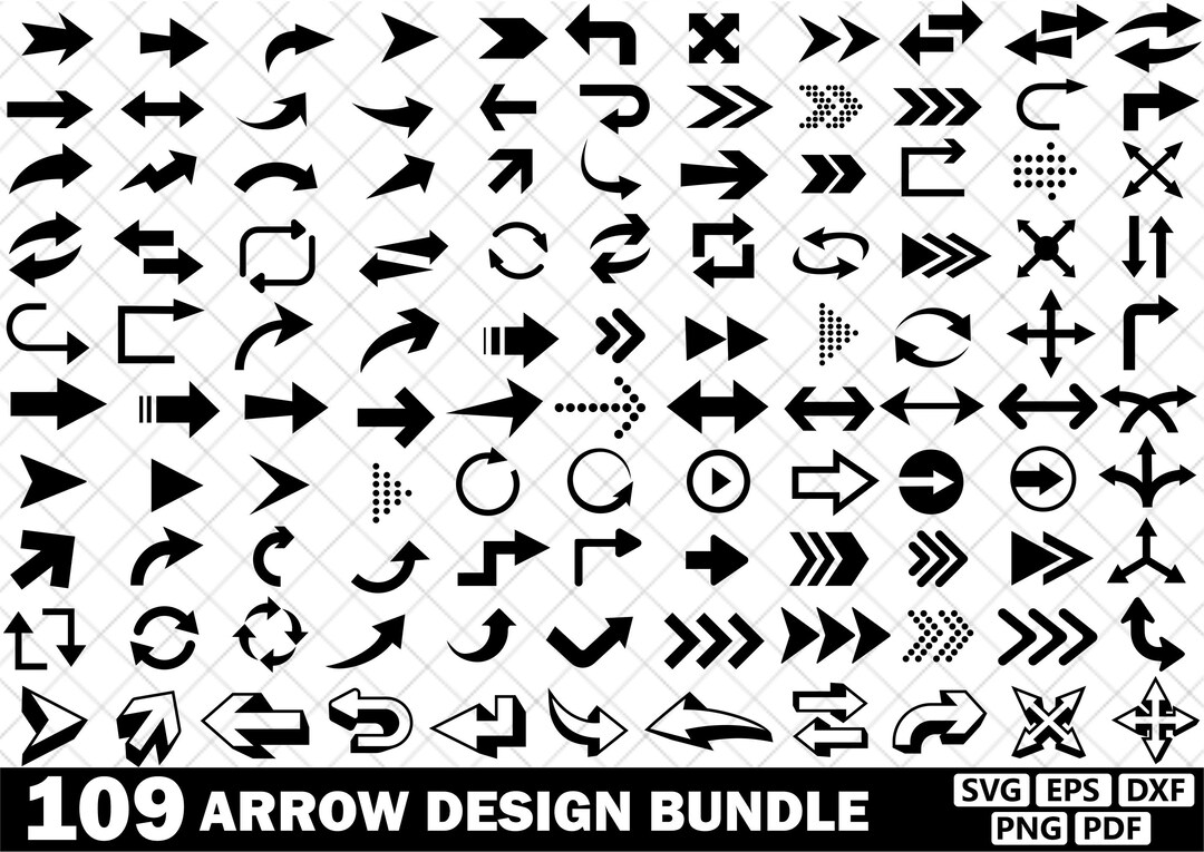 Arrow SVG Bundle, Directional Arrow Clipart, Arrow Silhouette, Arrow ...
