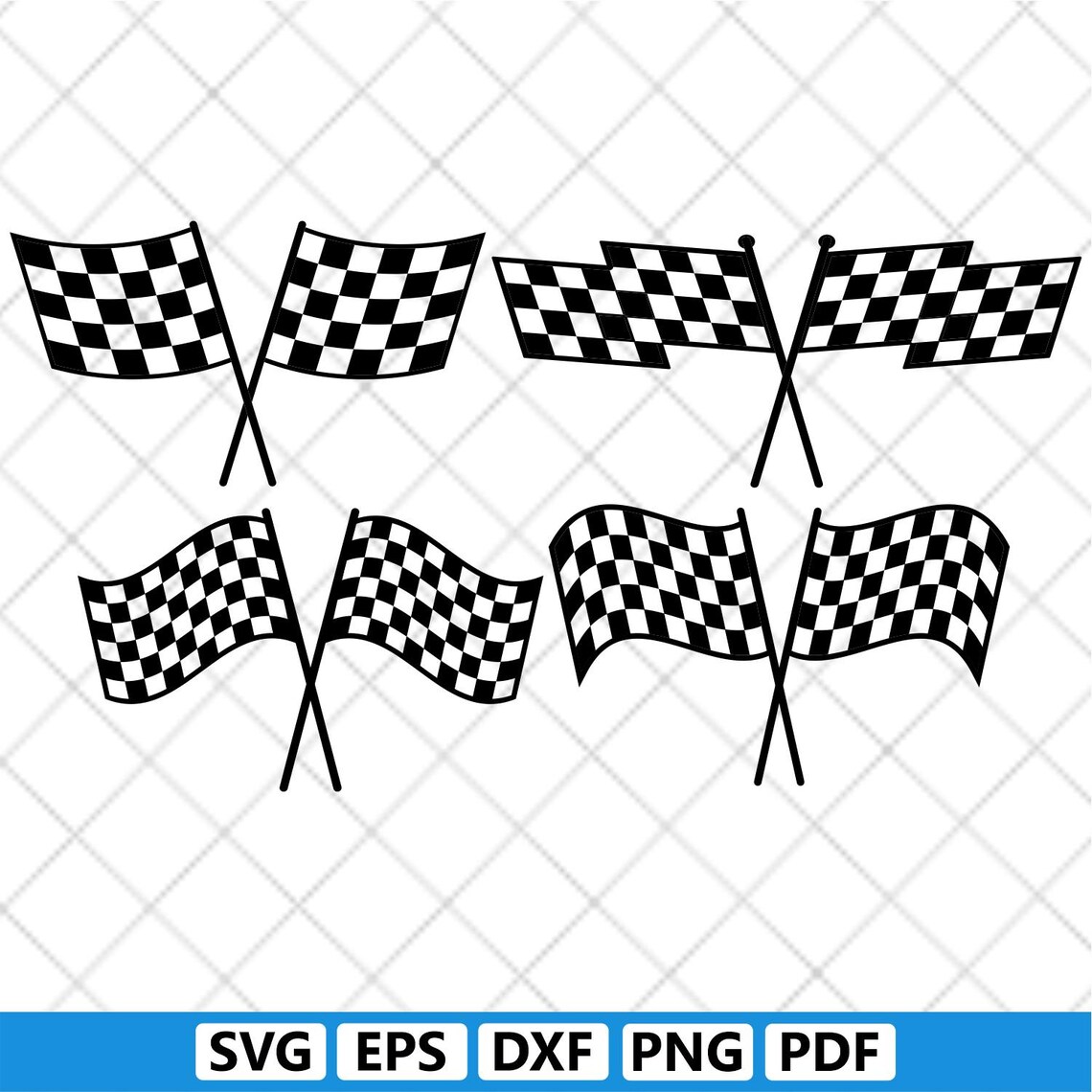 Racing Strip SVG Bundle, Racing Badges Clipart, Race Flag Vector, Race ...